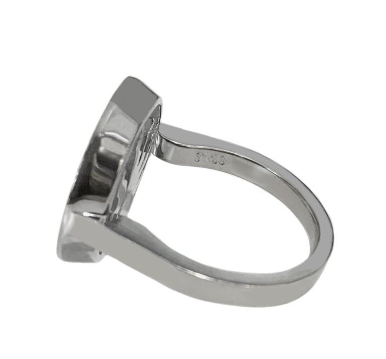 18 Karat Weißgold Schwebender Happy Sun Feuer Diamant-Pavé-Ring von ...