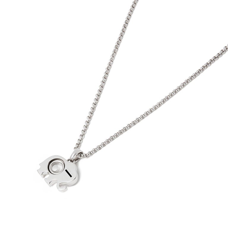 Chopard 18 Karat White Gold Happy Diamonds Elephant Pendant at 1stDibs ...