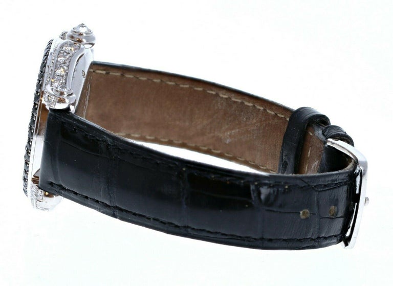 Chopard 18K White Gold Happy Sport White and Black Diamond MOP Watch ...