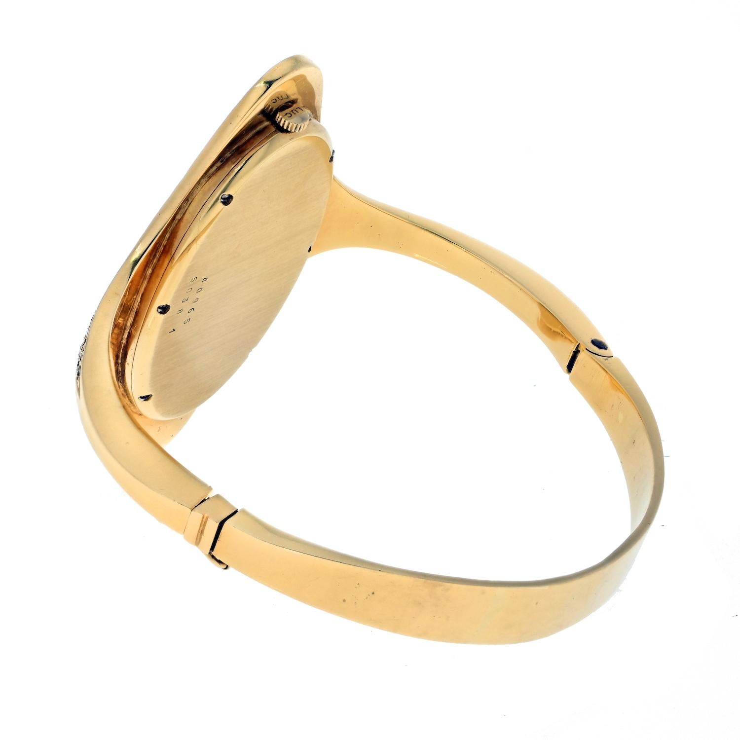 Chopard 18K Yellow Gold 1970's Tiger Eye And Diamond Watch For Sale at ...