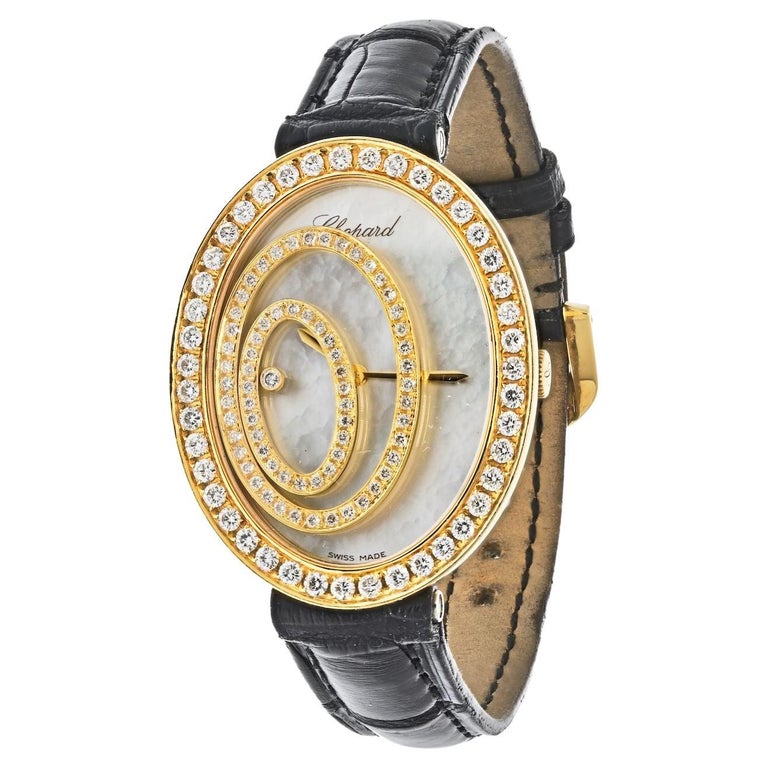 Chopard 18k Yellow Gold Happy Spirit Diamond Mother of Pearl 4507 ...