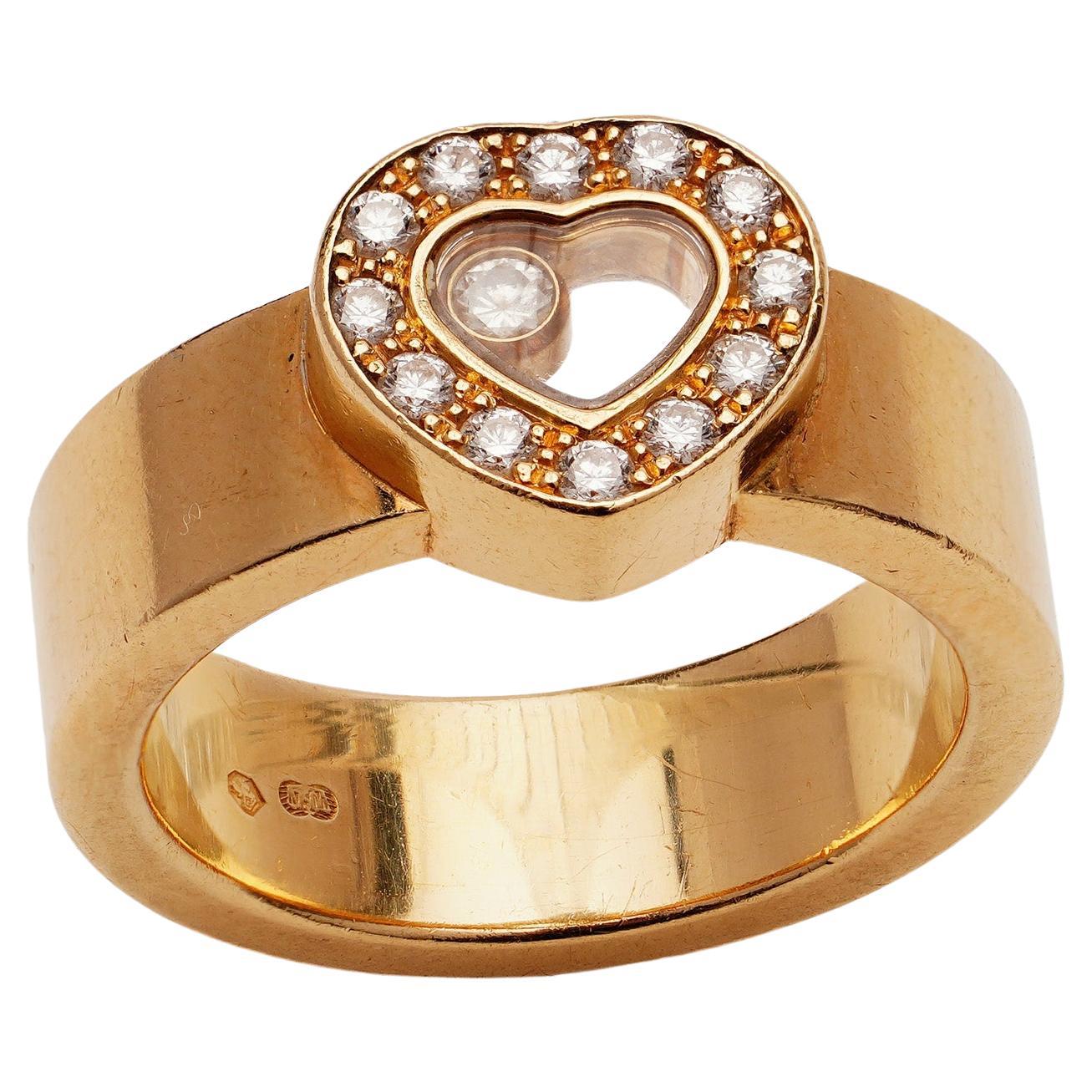 Chopard Happy Spirit Yellow Gold Diamond Heart Ring at 1stDibs