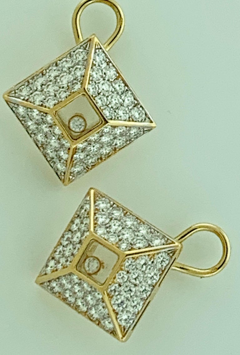 Chopard, 18 Karat Gold Happy Diamonds Clip Earrings Women 98 Pieces ...