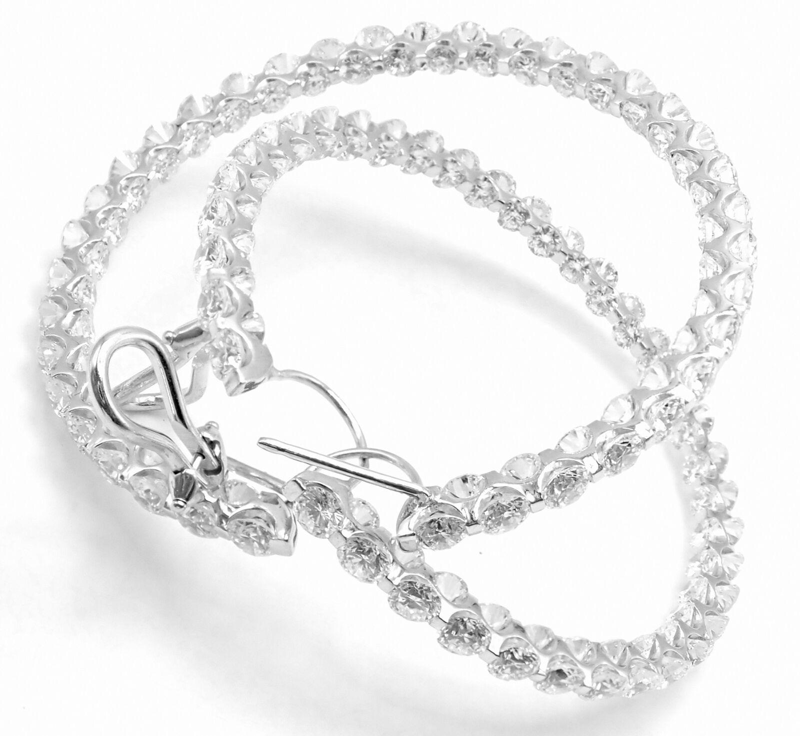 Chopard 19.98ct Diamond Large White Gold Hoop Earrings For Sale at 1stDibs