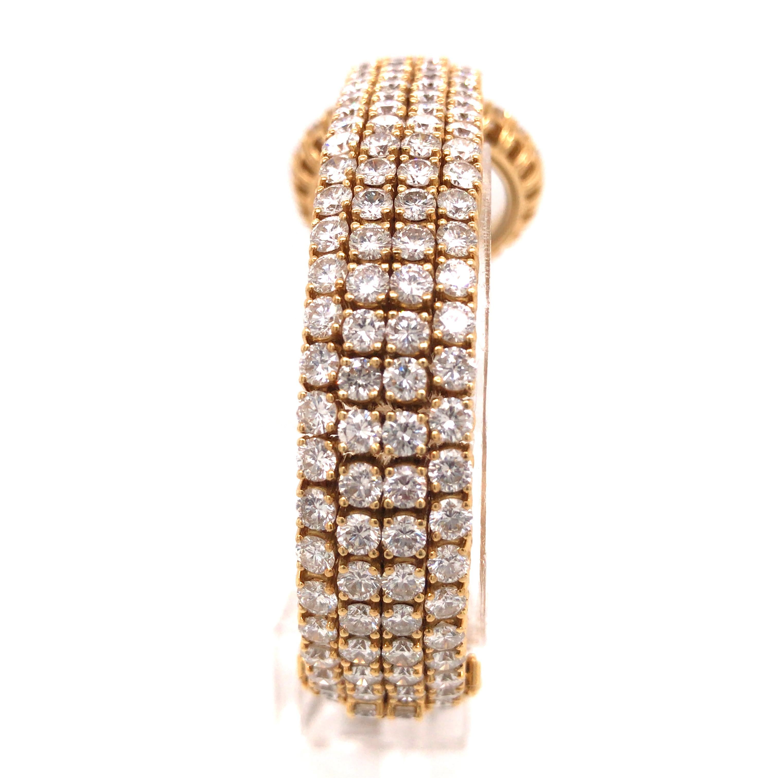 Chopard 24 Carat Happy Diamond Watch 18K Yellow Gold For Sale at ...