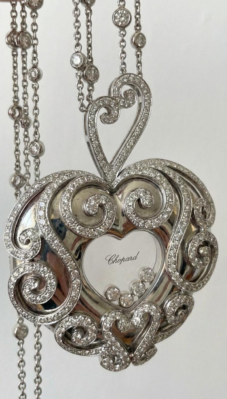 Chopard 5.80 Carat Diamond Heart Necklace For Sale at 1stDibs