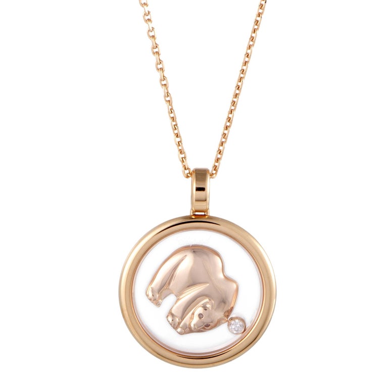 Chopard Animal World 18 Karat Rose Gold Floating Diamond Bear Pendant ...