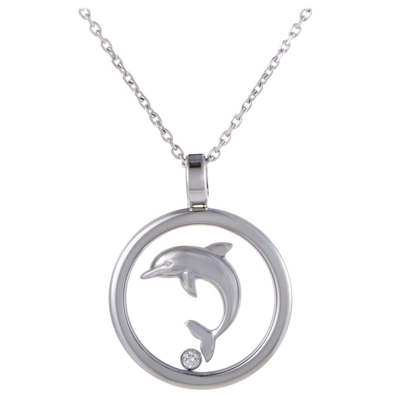 Chopard Animal World 18 Karat White Gold Diamond Dolphin Pendant ...