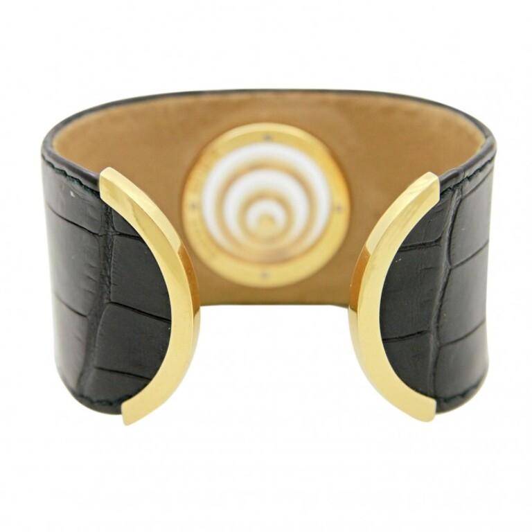 Chopard Armspange Model 'Happy Spirit' in Gold 18k, with Black Leather ...