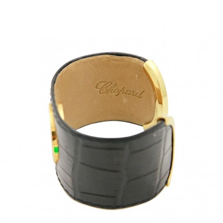 Chopard Armspange Model 'Happy Spirit' in Gold 18k, with Black Leather ...