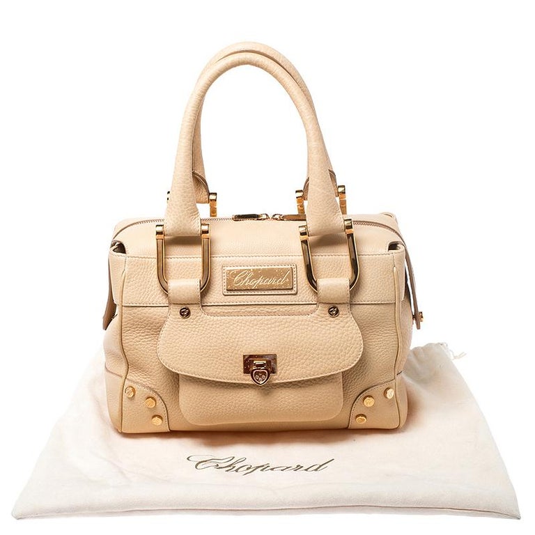 Chopard Beige Leather Caroline Happy Diamond Satchel at 1stDibs