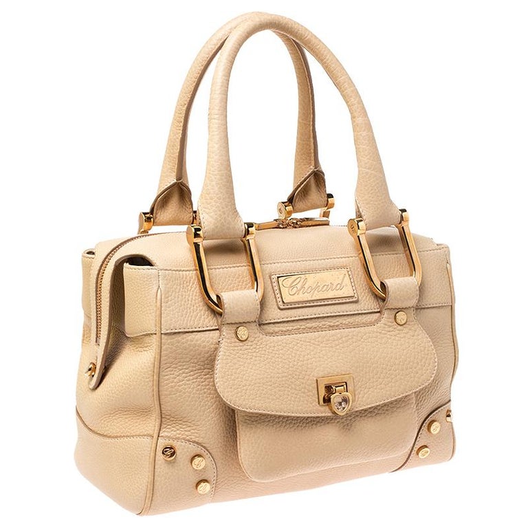 Chopard Beige Leather Caroline Happy Diamond Satchel at 1stDibs
