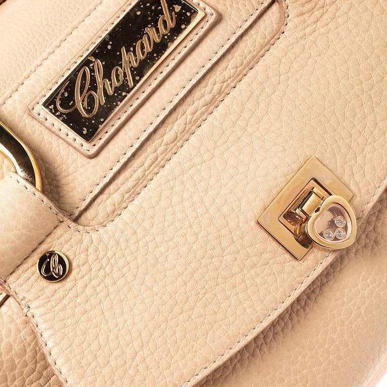 Chopard Beige Leather Caroline Happy Diamond Satchel at 1stDibs