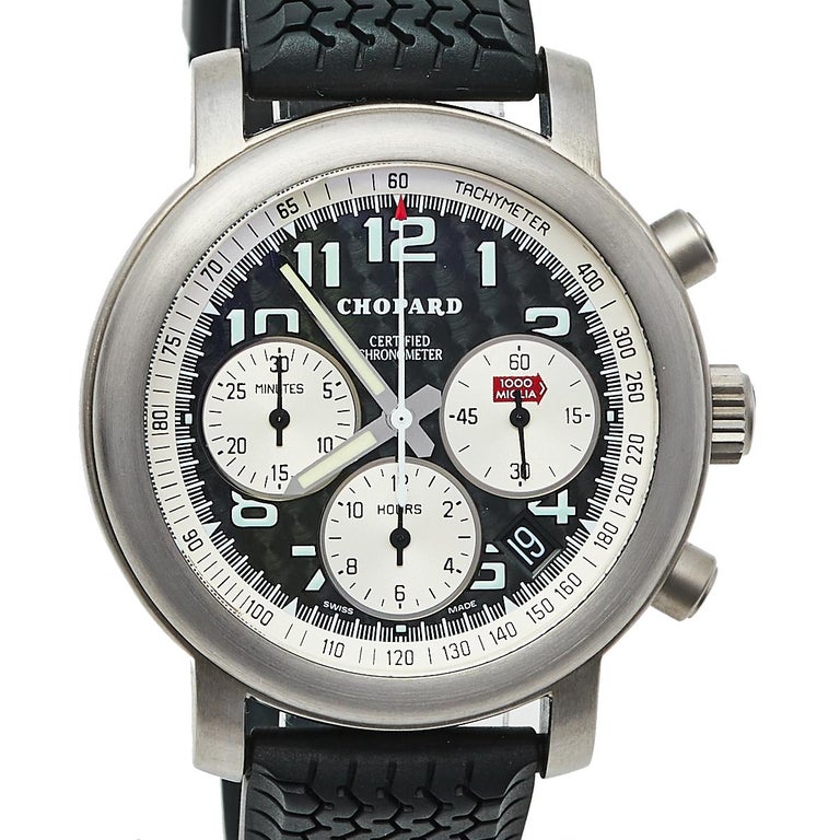 Chopard Black Titanium Happy Mille Miglia Chronograph Men's Wristwatch ...