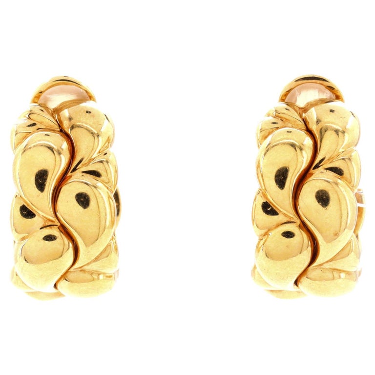 Chopard Casmir Hoop Earrings 18k Yellow Gold For Sale at 1stDibs