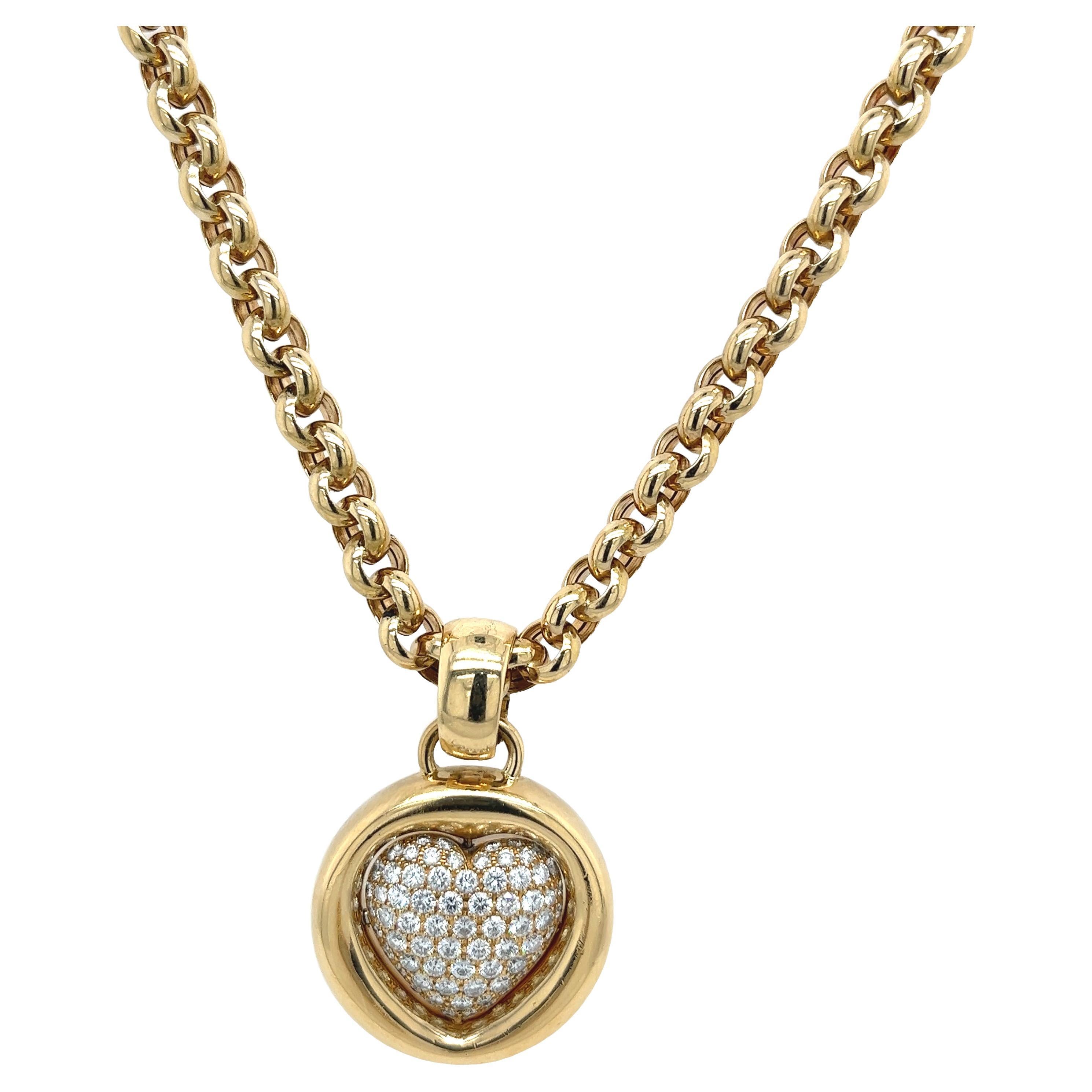 Chopard Chain and Heart Pendant Set With 1.03ct Diamonds In 18ct Yellow ...