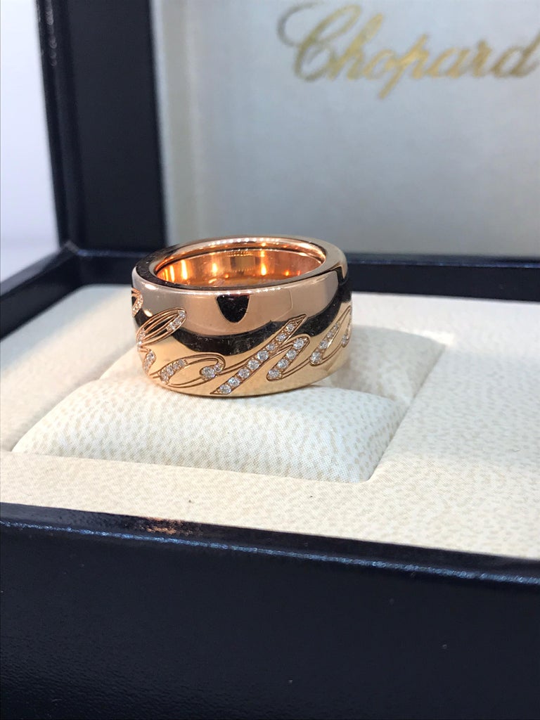 Chopard Chopardissimo 18 Karat Rose Gold Diamond Ring 82/6580 For Sale ...