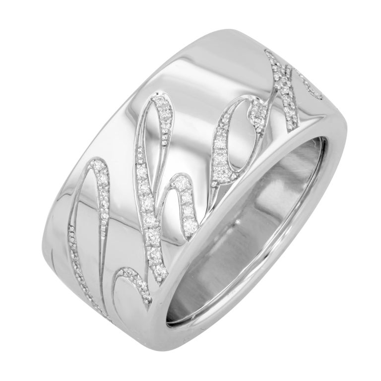Chopard Chopardissimo 18k White Gold Diamond Ring 0.35cttw at 1stDibs
