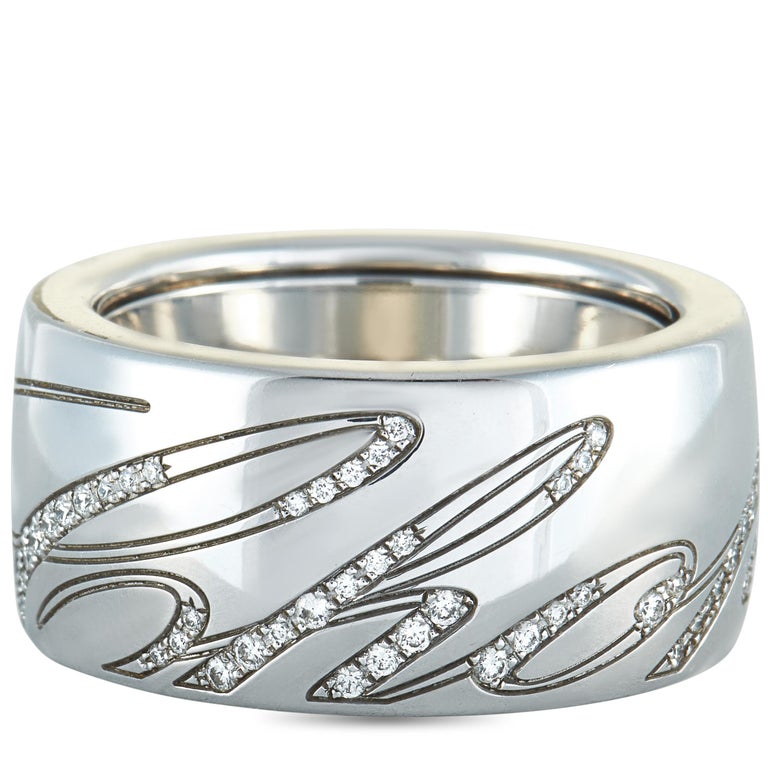 Chopard Chopardissimo 18 Karat White Gold Diamond Signature Band Ring ...