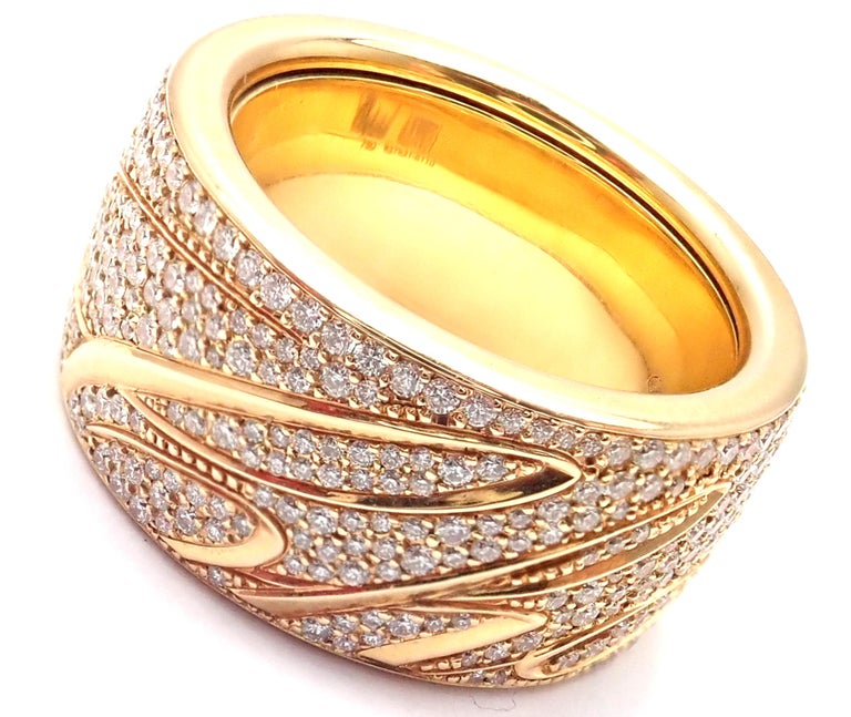 Chopard Chopardissimo 18 Karat Yellow Gold Pavé Diamond Signature Wide ...
