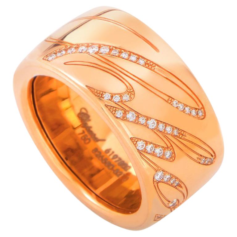 Chopard Chopardissimo Signature 18 Karat Rose Gold Diamond Band Ring at ...