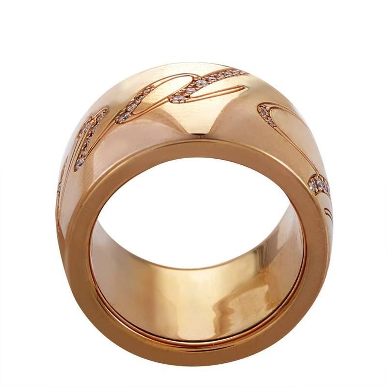 Chopard Chopardissimo Signature 18 Karat Rose Gold Diamond Wide Band ...