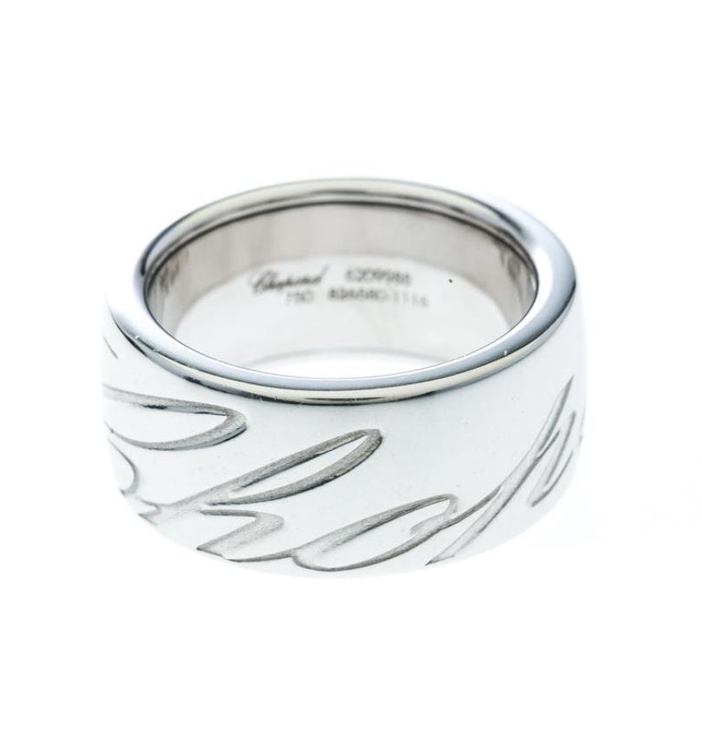 Chopard Chopardissimo The Revolving Signature 18k White Gold Band Ring ...