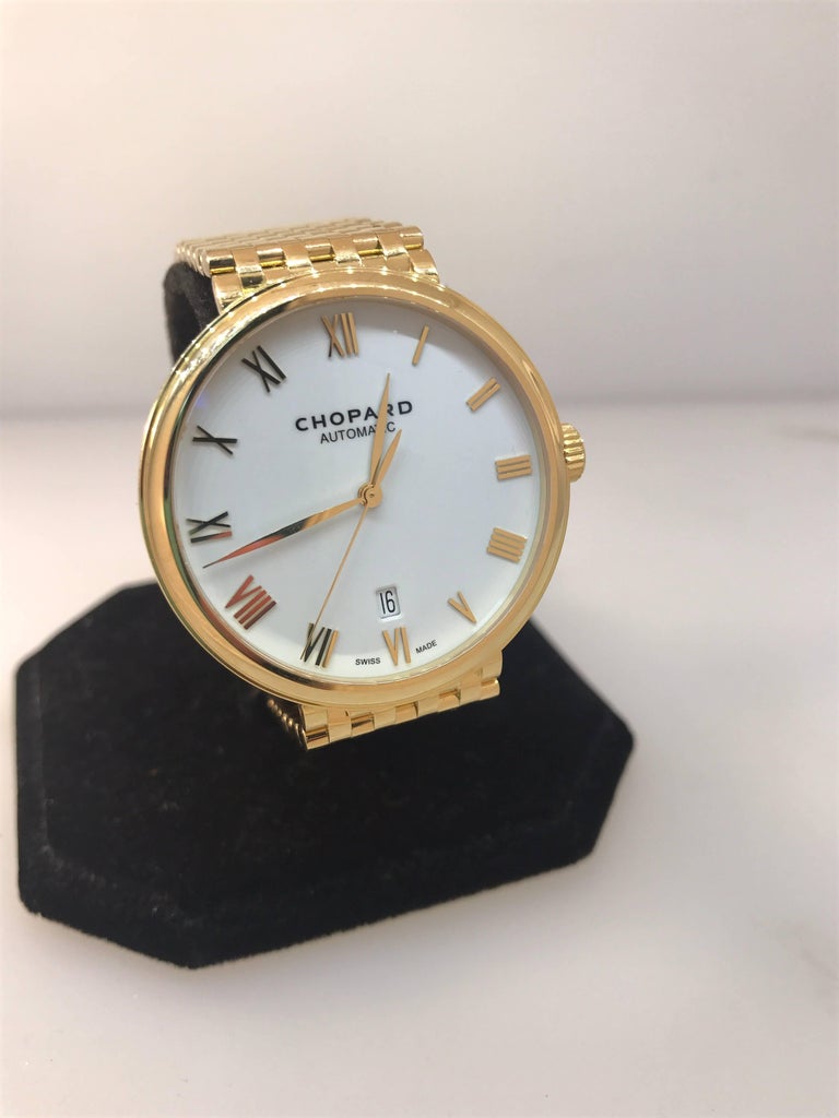 Chopard Classic 18 Karat Gold Case and Bracelet White Dial Automatic ...