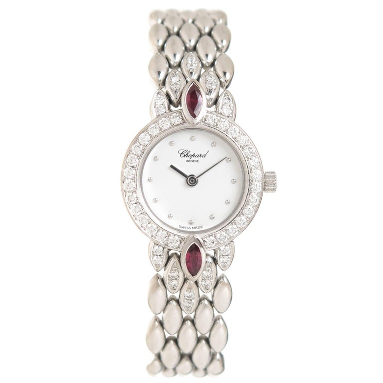 Chopard Ladies White Gold Diamond Quartz Wristwatch at 1stDibs ...