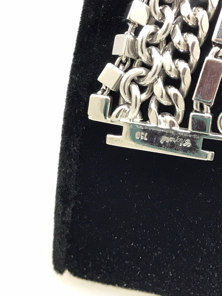 Chopard Classique 18 Karat White Gold Pave Diamond Chains Bracelet ...