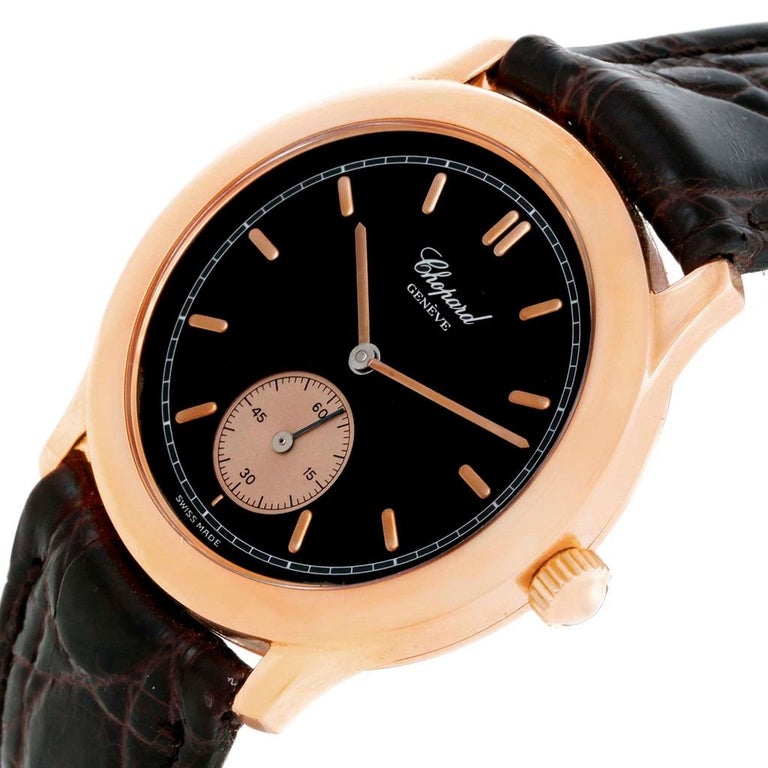 Chopard Classique Rose Gold Black Dial Mechanical Men’s Watch 16-1168 ...