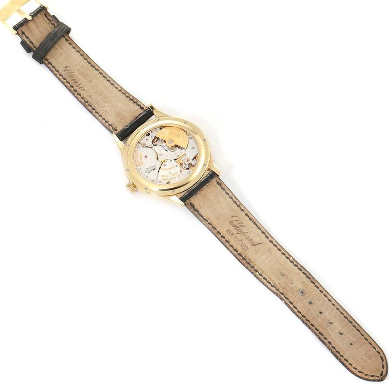 Chopard Classique Yellow Gold Silver Dial Diamond Mens Watch 1860 For ...