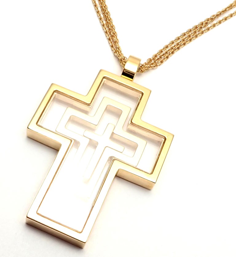 Chopard Cross Extra Large Yellow Gold Pendant Necklace at 1stDibs ...