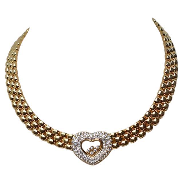 Chopard Diamond 18K Yellow Gold Choker Necklace For Sale at 1stDibs