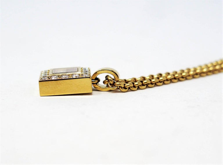 Chopard Floating Happy Diamonds Square Pendant Necklace in 18 Karat ...