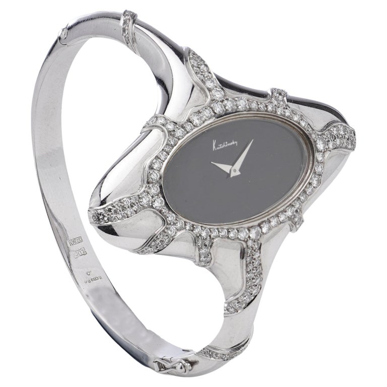 Chopard for Kutchinsky Vintage 18kt. White Gold Bangle Watch Set with ...