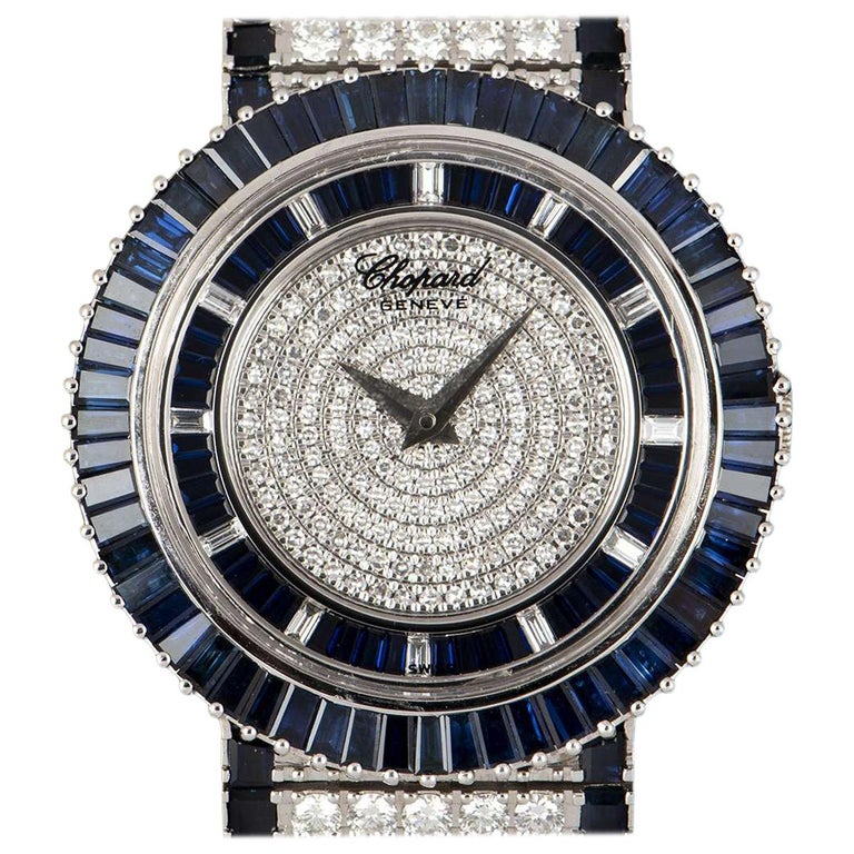 Chopard Fully Loaded Diamond and Blue Sapphire Set Watch 143001-1003 at ...