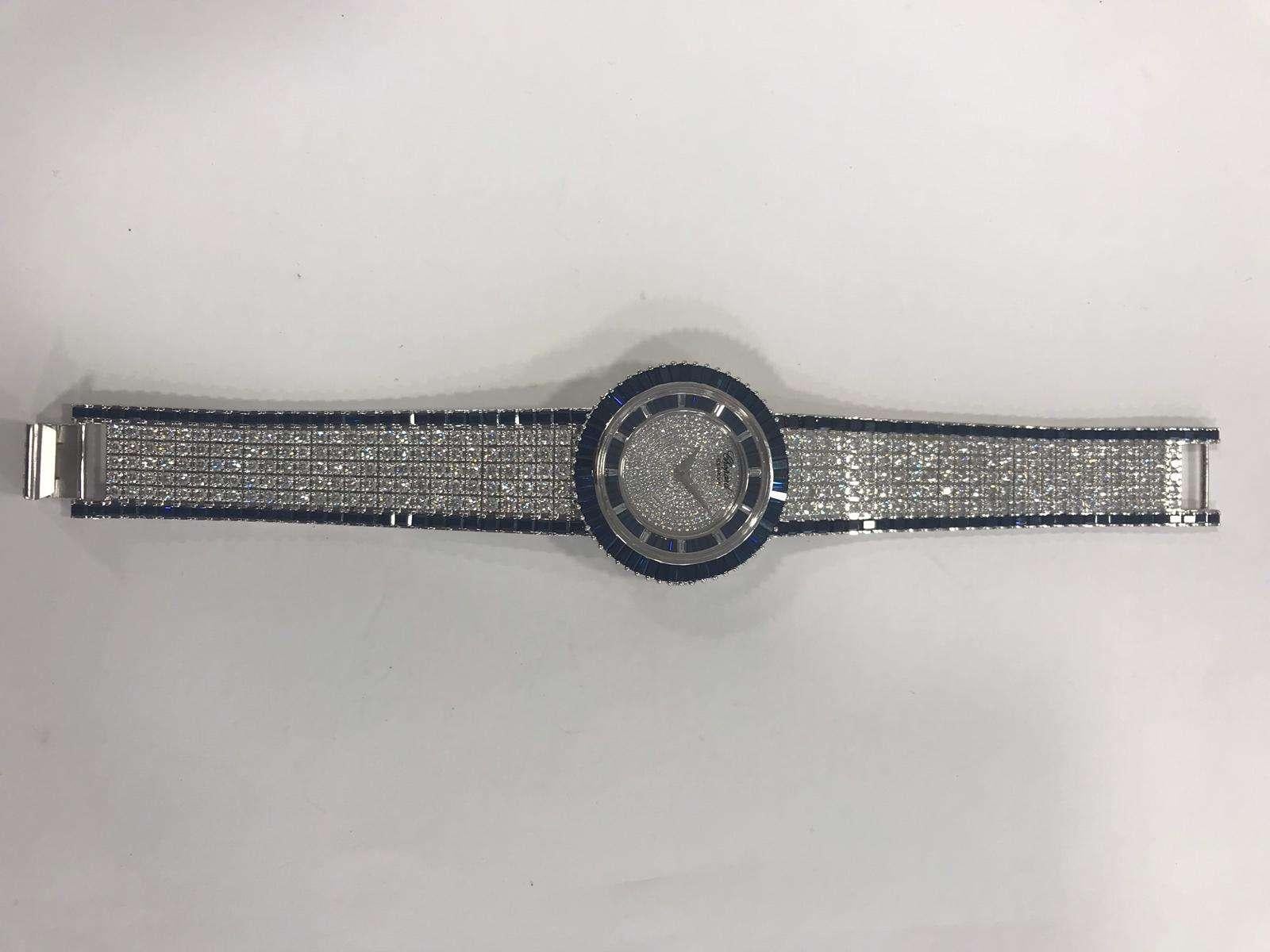 Chopard Fully Loaded Diamond and Blue Sapphire Set Watch 143001-1003 at ...