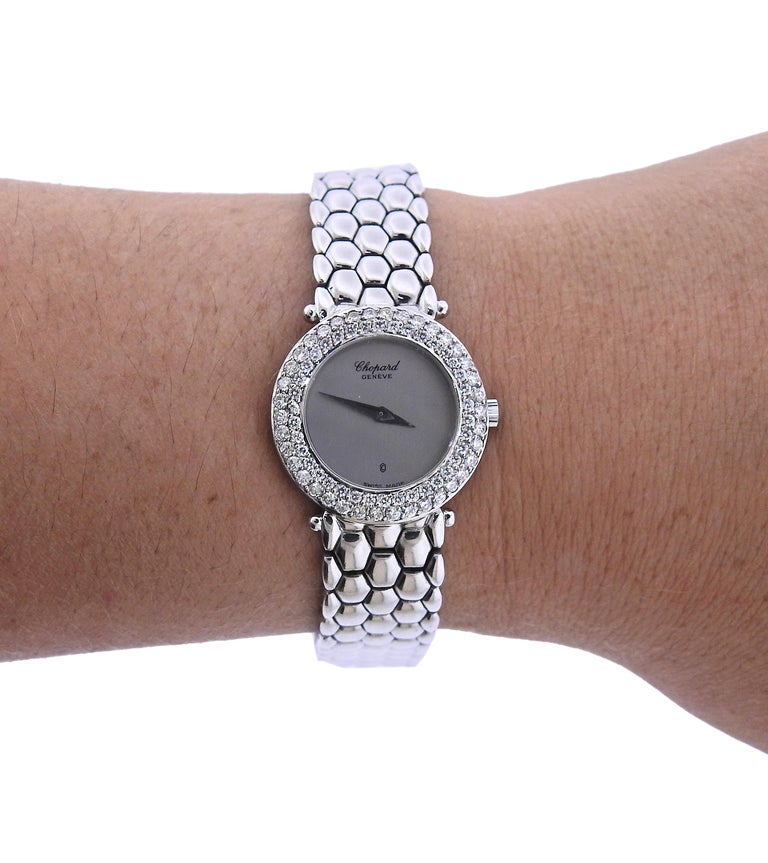 Chopard Gold Diamond Ladies Watch For Sale at 1stDibs