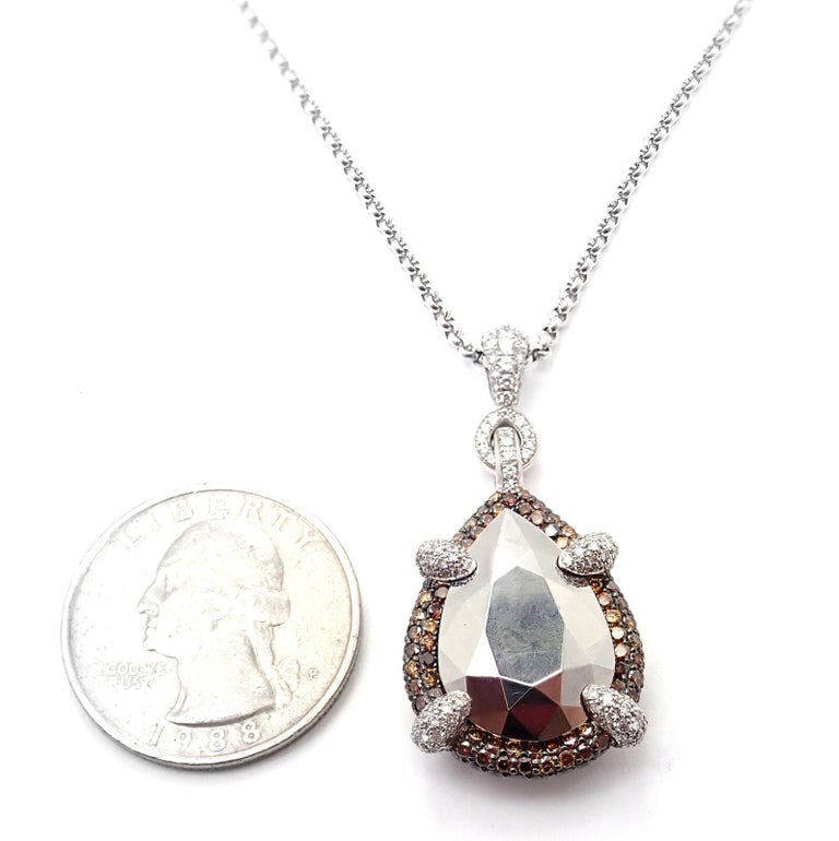 Chopard Golden Diamonds Diamond Chrome Stone White Gold Pendant ...