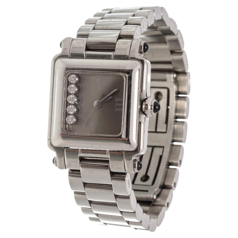Chopard Grey Silver Happy Sport Watch at 1stDibs