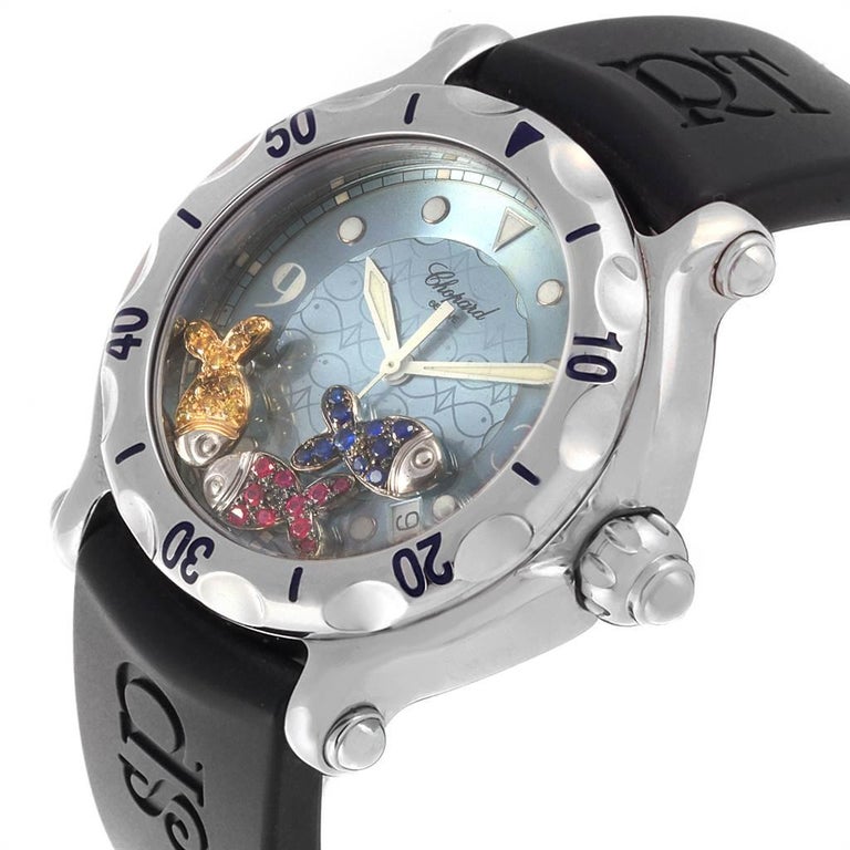 Chopard Happy Beach Floating Rubi Sapphire Fish Ladies Watch 288347 at ...
