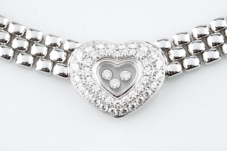 Chopard Happy Diamond 18 Karat White Gold Heart Necklace Original Box ...