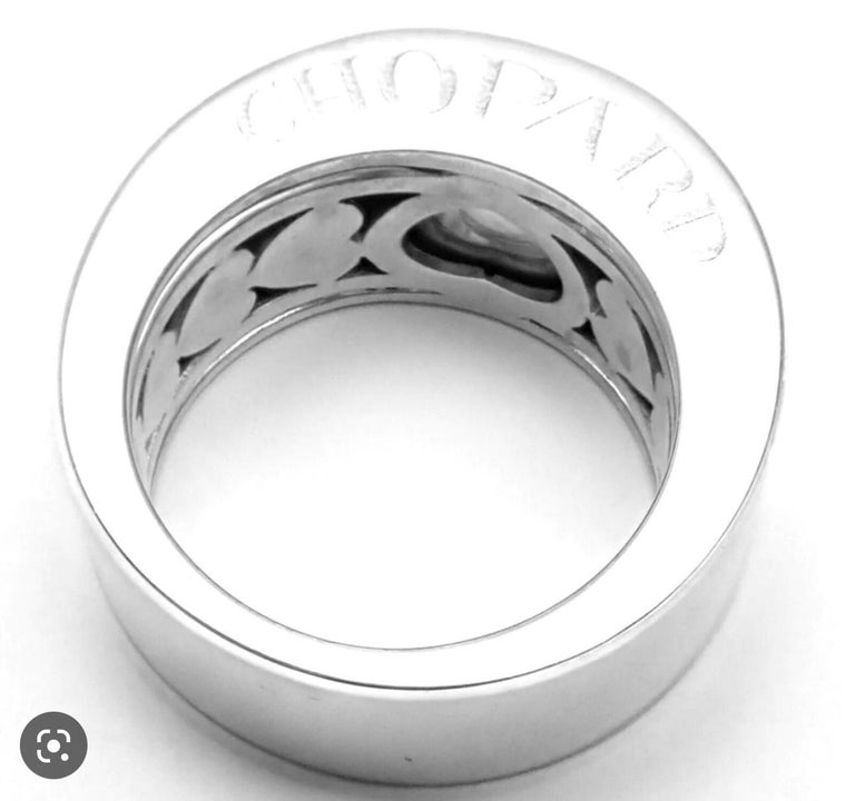 Chopard Happy Diamond 18k White Gold Floating Diamond Ring, Estate For ...