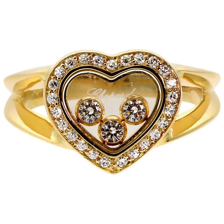 Chopard Happy Diamonds Floating Moon Ring with Sapphire Eye at 1stDibs