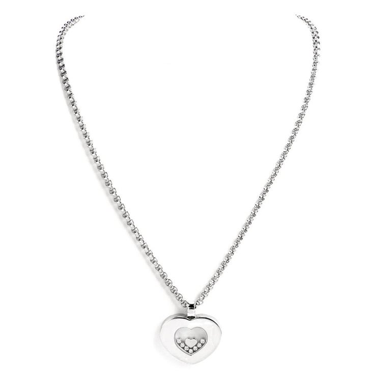 Chopard Happy Diamond Heart 18 Karat White Gold Pendant Necklace For ...