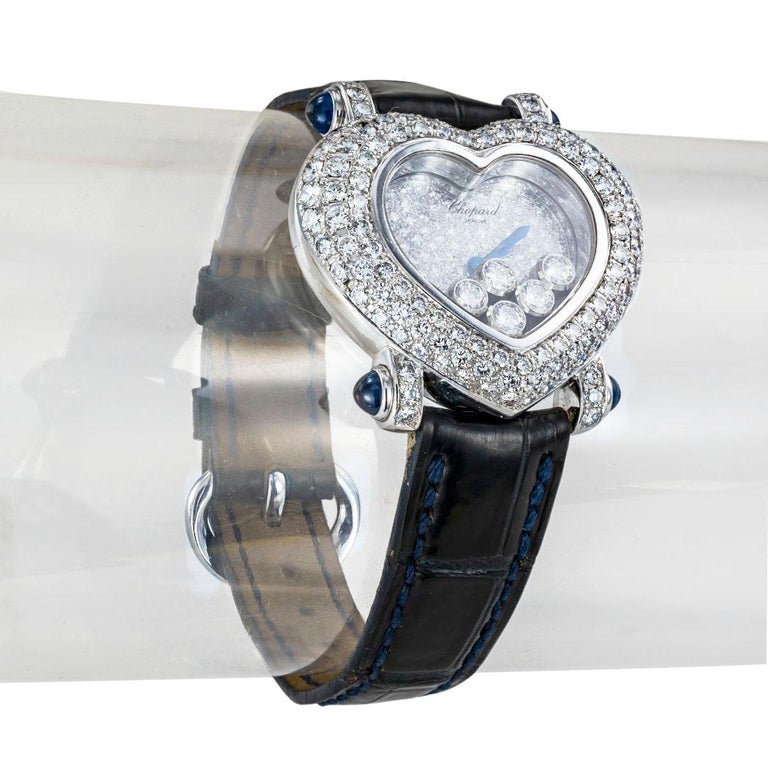 Chopard Happy Diamond Heart Shaped White Gold Wristwatch at 1stDibs