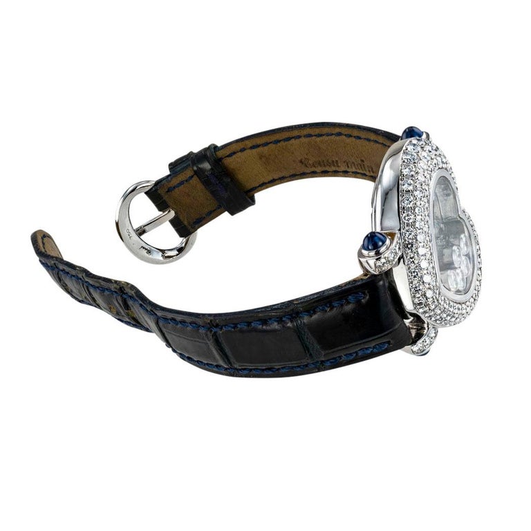 Chopard Happy Diamond Heart Shaped White Gold Wristwatch at 1stDibs