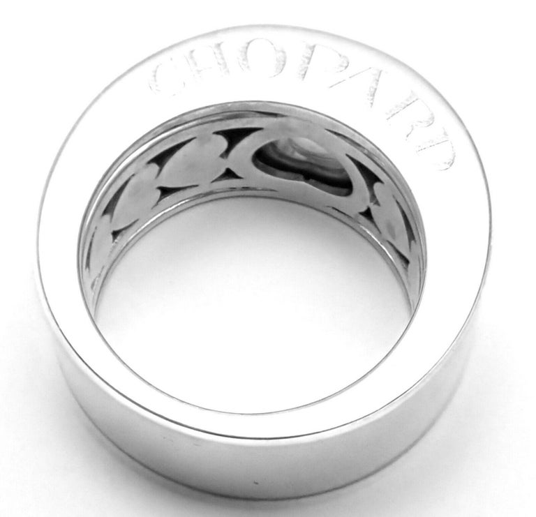 Chopard Happy Diamond Heart White Gold Wide Band Ring For Sale (Free ...
