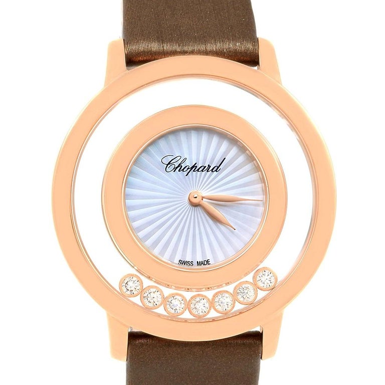 Chopard Happy Diamond Rose Gold Floating Diamonds Watch 4596 For Sale ...